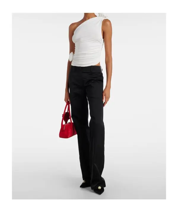 Magda Butrym Floral Appliqué One-shoulder Top - White