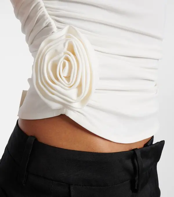 Magda Butrym Floral Appliqué One-shoulder Top - White