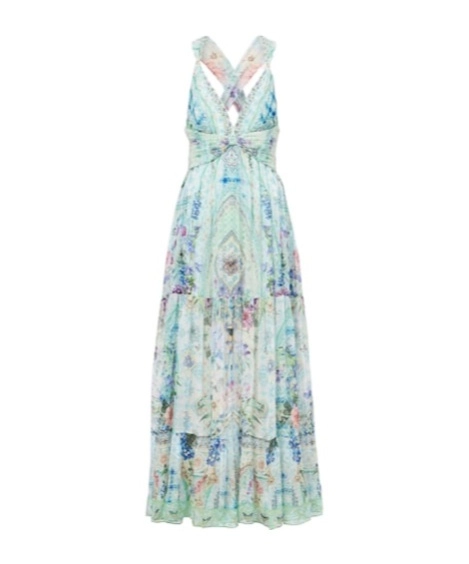 Camilla Crystal-embellished Silk Maxi Dress - Green