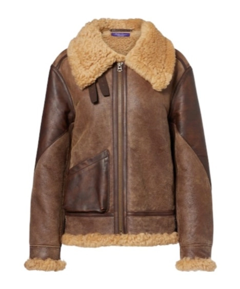 Ralph Lauren Shearling-trimmed Leather Jacket - Brown