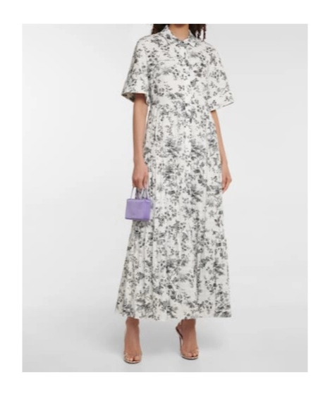 Erdem Kate Floral Cotton Maxi Shirt Dress