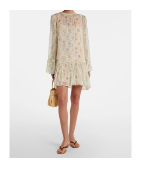 Ulla Johnson Emmeline Floral Ruffled Silk Minidress