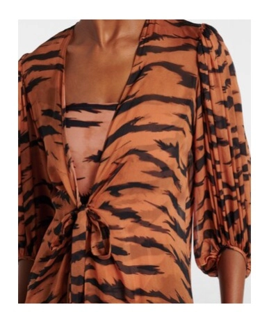 ADRIANA DEGREAS X Sabine Getty Printed Silk Kaftan
