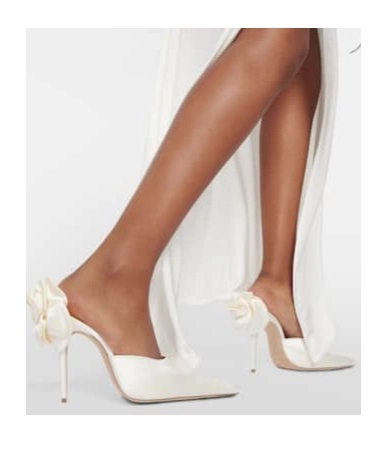Magda Butrym Flower Satin Mules