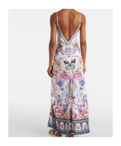 Camilla Crystal-embellished Linen Slip Maxi Dress - White