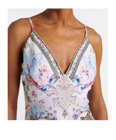 Camilla Crystal-embellished Linen Slip Maxi Dress - White