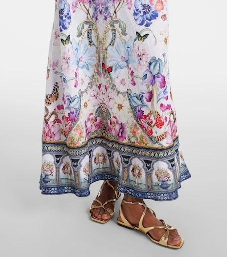 Camilla Crystal-embellished Linen Slip Maxi Dress - White