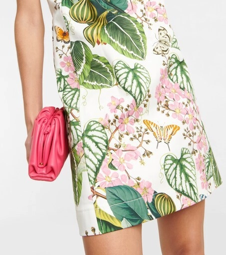 Oscar De La Renta Floral Cotton-blend A-line Minidress - Green