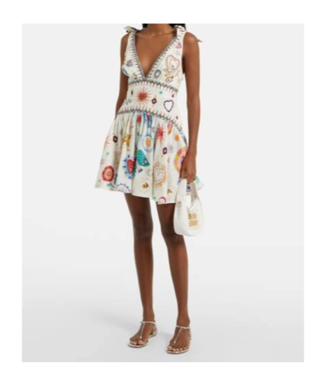 Camilla Embroidered Linen And Silk Minidress