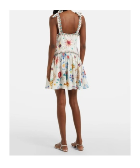 Camilla Embroidered Linen And Silk Minidress
