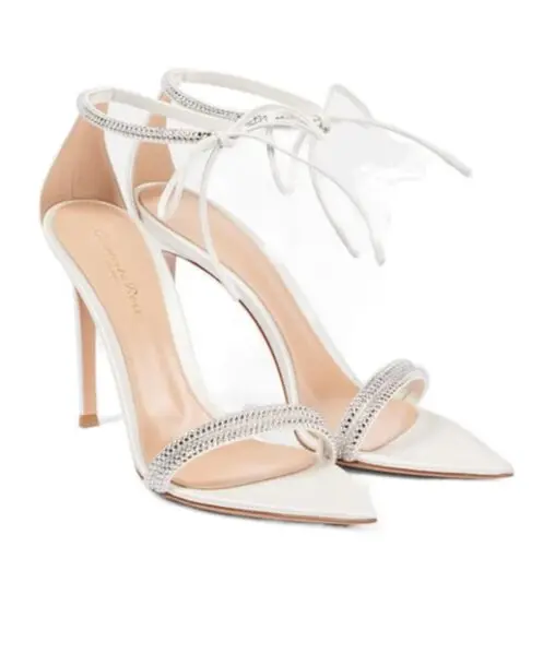 GIANVITO ROSSI Rhinestone Strappy Pointed-toe Stiletto Sandals