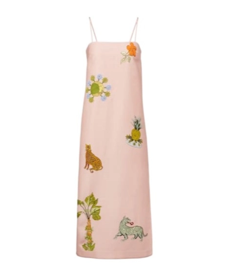 ALEMAIS Hazel Printed Linen-blend Maxi Dress - Nude