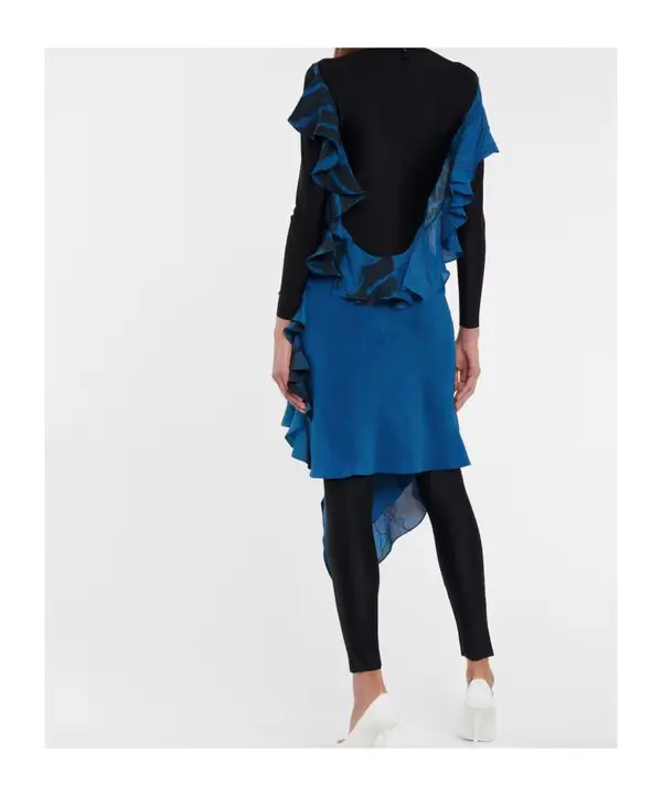 MARINE SERRE Printed Silk And Stretch-jersey Dress