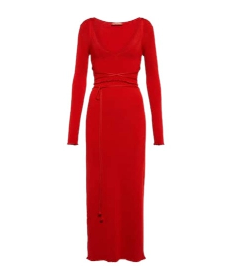 Altuzarra Damali Ribbed-knit Midi Dress - Red