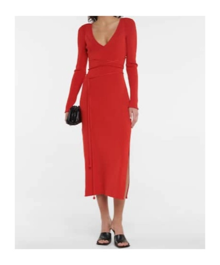 Altuzarra Damali Ribbed-knit Midi Dress With Ties