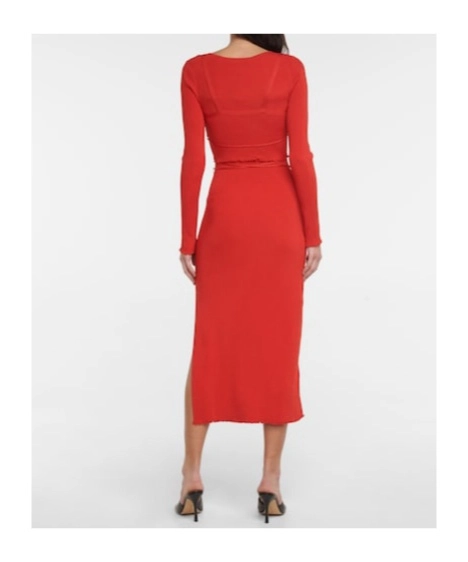 Altuzarra Damali Ribbed-knit Midi Dress With Ties