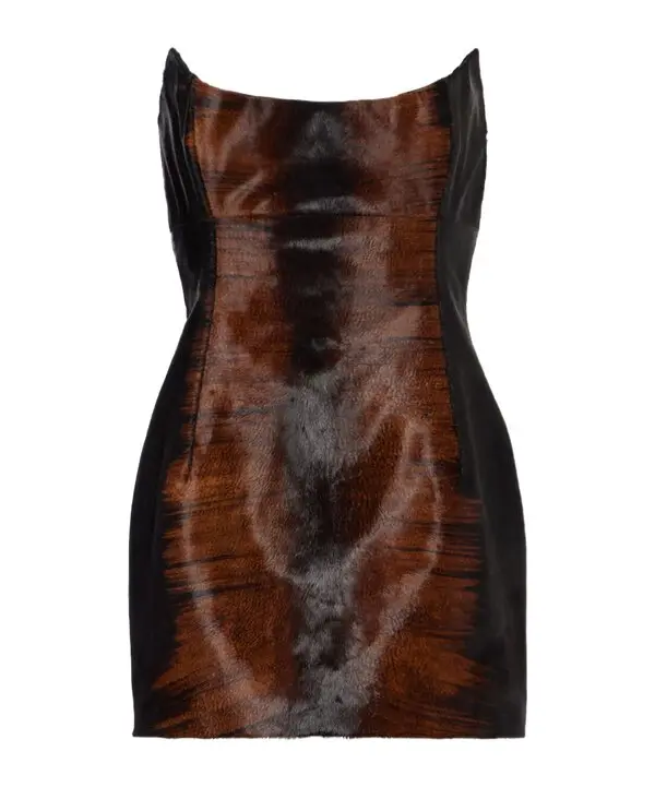 Magda Butrym Calfhair Bustier Dress
