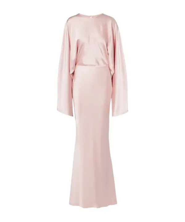 Norma Kamali Reverse Obie Satin Gown - Pink
