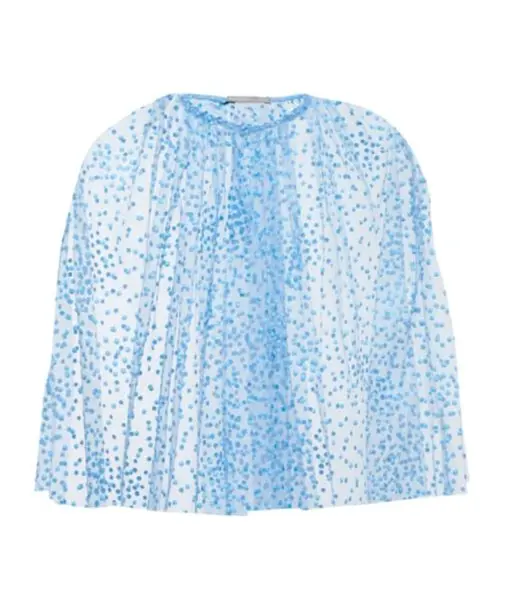 Monique Lhuillier Dotted Tulle Cape - Blue