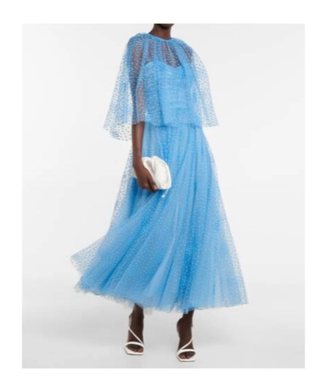 Monique Lhuillier Dotted Tulle Cape