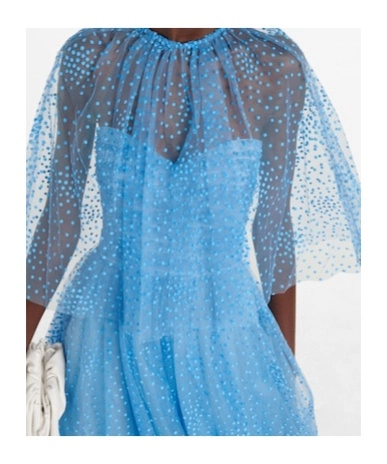 Monique Lhuillier Dotted Tulle Cape