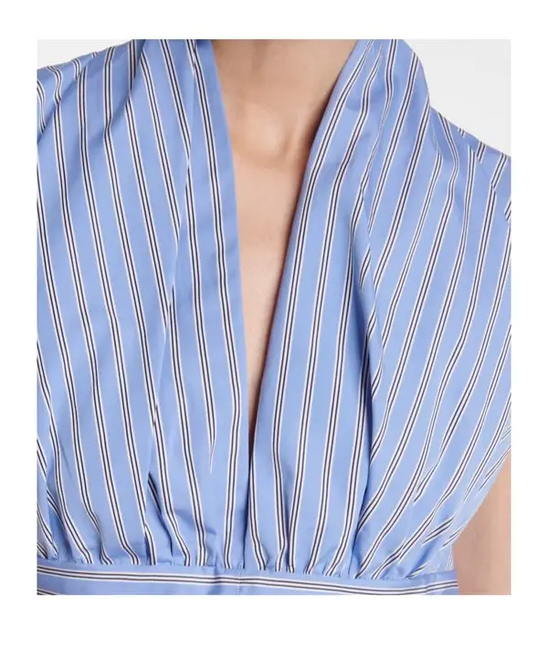 PATOU Striped Pleated Mini Dress