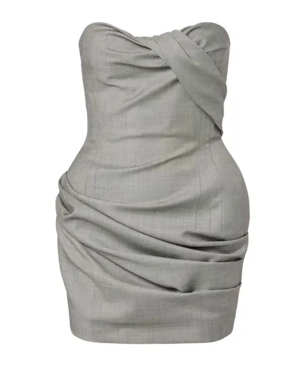 Magda Butrym Off Shoulder Dress - Grey