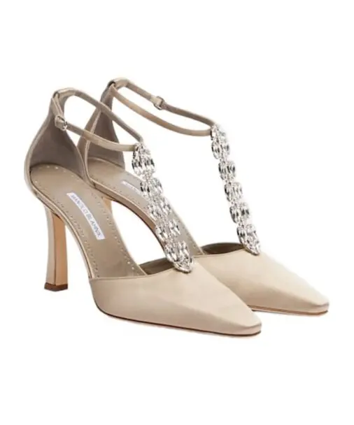Manolo Blahnik Crystal Decorated High Heels
