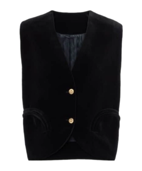 BLAZÉ MILANO Gliss Cotton Velvet Vest - Black