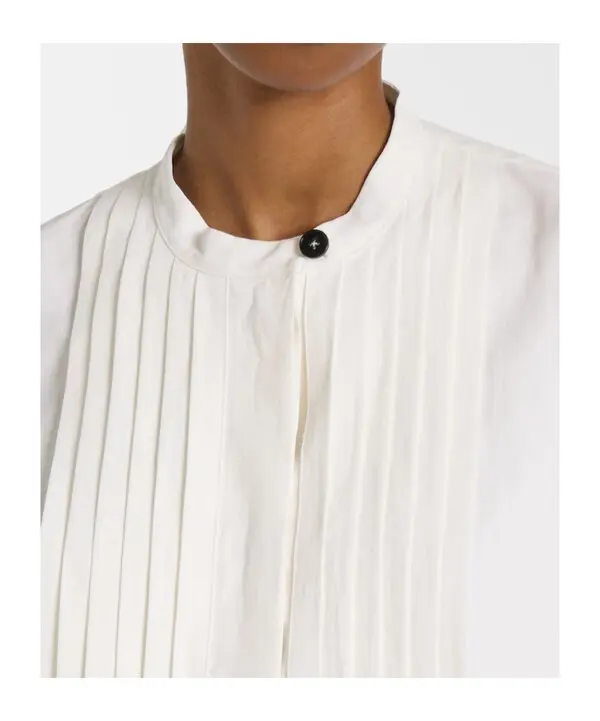 JIL SANDER Plissé Linen Blouse