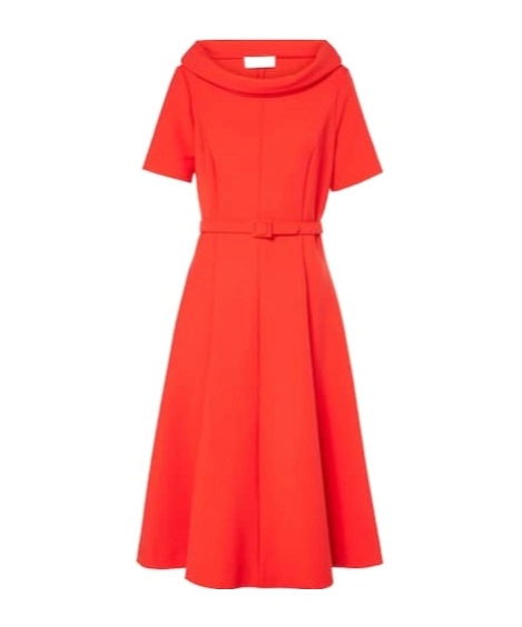 Oscar De La Renta Wool-blend Midi Dress - Orange