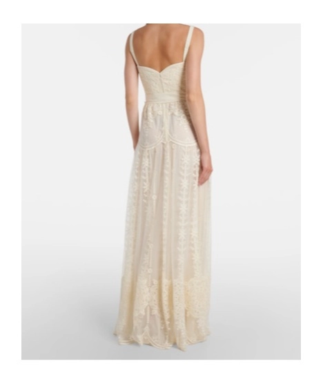 Elie Saab Embroidered Tulle Bustier Gown
