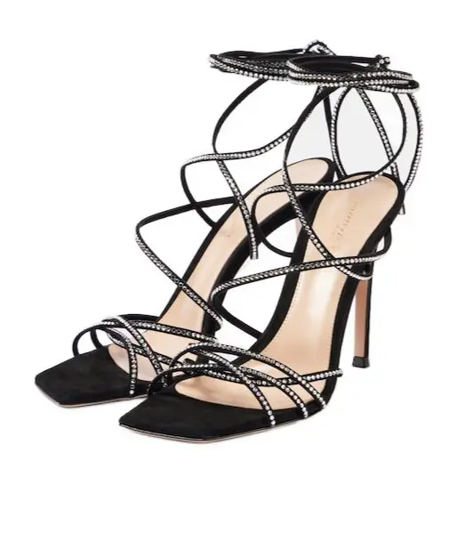 GIANVITO ROSSI Embellished Suede Sandals