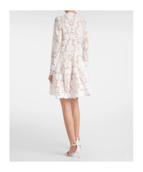 Oscar De La Renta Floral Lace Guipure Mini Dress