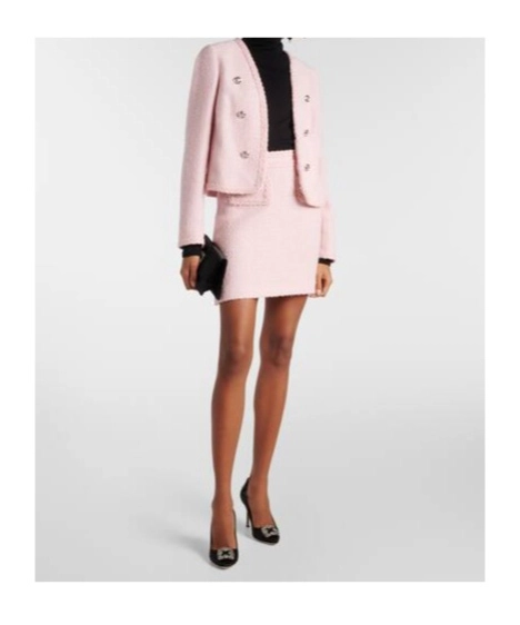Giambattista Valli High-rise Wool-blend Miniskirt With Frayed Trims