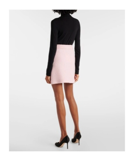 Giambattista Valli High-rise Wool-blend Miniskirt With Frayed Trims