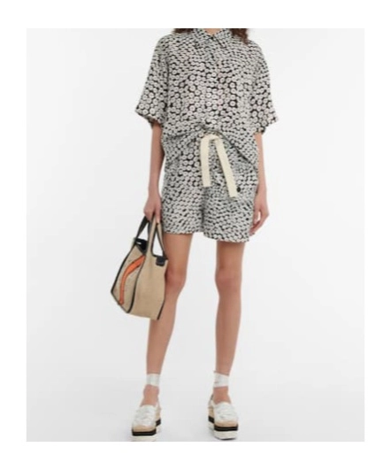 Stella McCartney Floral Silk Button-down Shirt - Gray