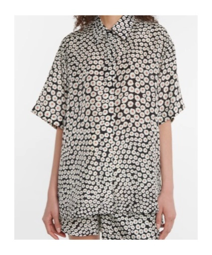Stella McCartney Floral Silk Button-down Shirt - Gray