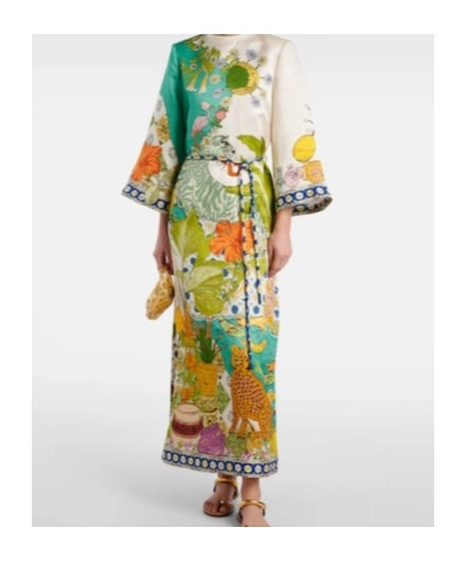 ALEMAIS Hazel Printed Cotton And Silk Maxi Dress
