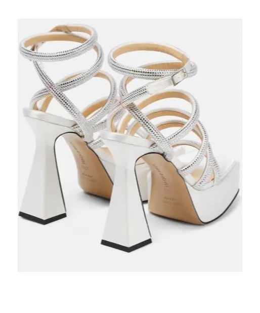 MACHMACH Sydney Embellished Satin Platform Sandals