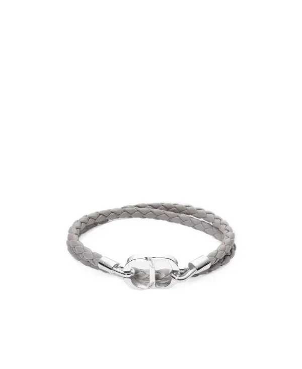 Dior Cd Icon Braided Leather Bracelet