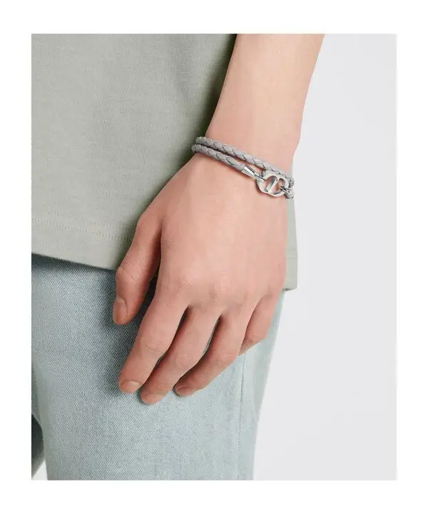 Dior Cd Icon Braided Leather Bracelet