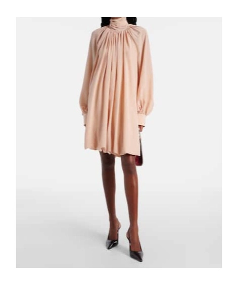 Stella McCartney Gathered Open-back Silk Chiffon Minidress