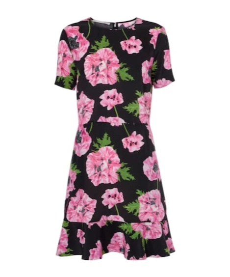 Stella McCartney Iconic Floral Ruffled Silk Minidress - Black