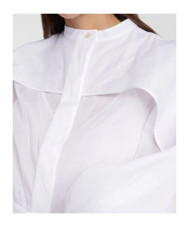 JIL SANDER Cotton Shirt Dress With Cape Effect Paneling
