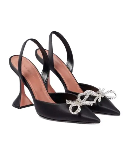 Amina Muaddi Satin High Heels