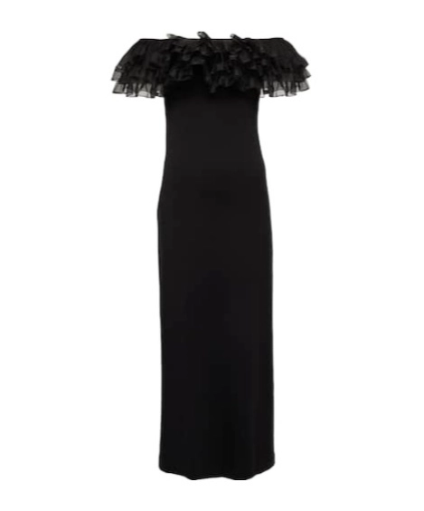 Giambattista Valli Off-shoulder Ruffle-trimmed Maxi Dress - Black