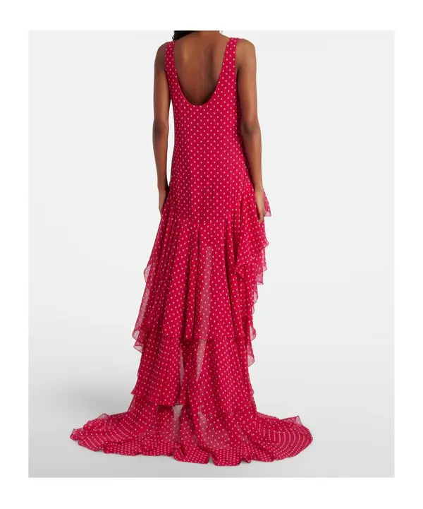 ROTATE BY BIRGER CHRISTENSEN Truut Ruffled Polka Dot Chiffon Midi Dress