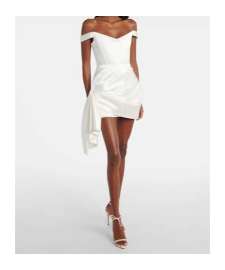 Alex Perry Cotton And Silk Satin Bustier Mini Dress