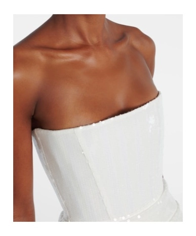 Alex Perry Bridal Sequined Strapless Bustier Gown